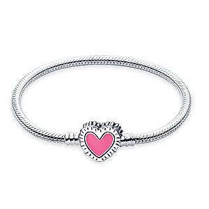 Pandach 925 Sterling Silver Charms Bracelets for women Butterfly Heart Moon and Star 5A Cubic Zirconia Snake Chain Bracelet Gifts for women
