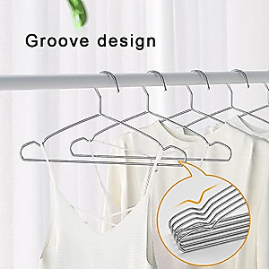 Wire Hangers Coat Hangers 16.5 Inch Strong Heavy Duty Stainless Steel Metal Hangers Ultra Thin Clothes Hangers (20 Pack 16.5 Inch)