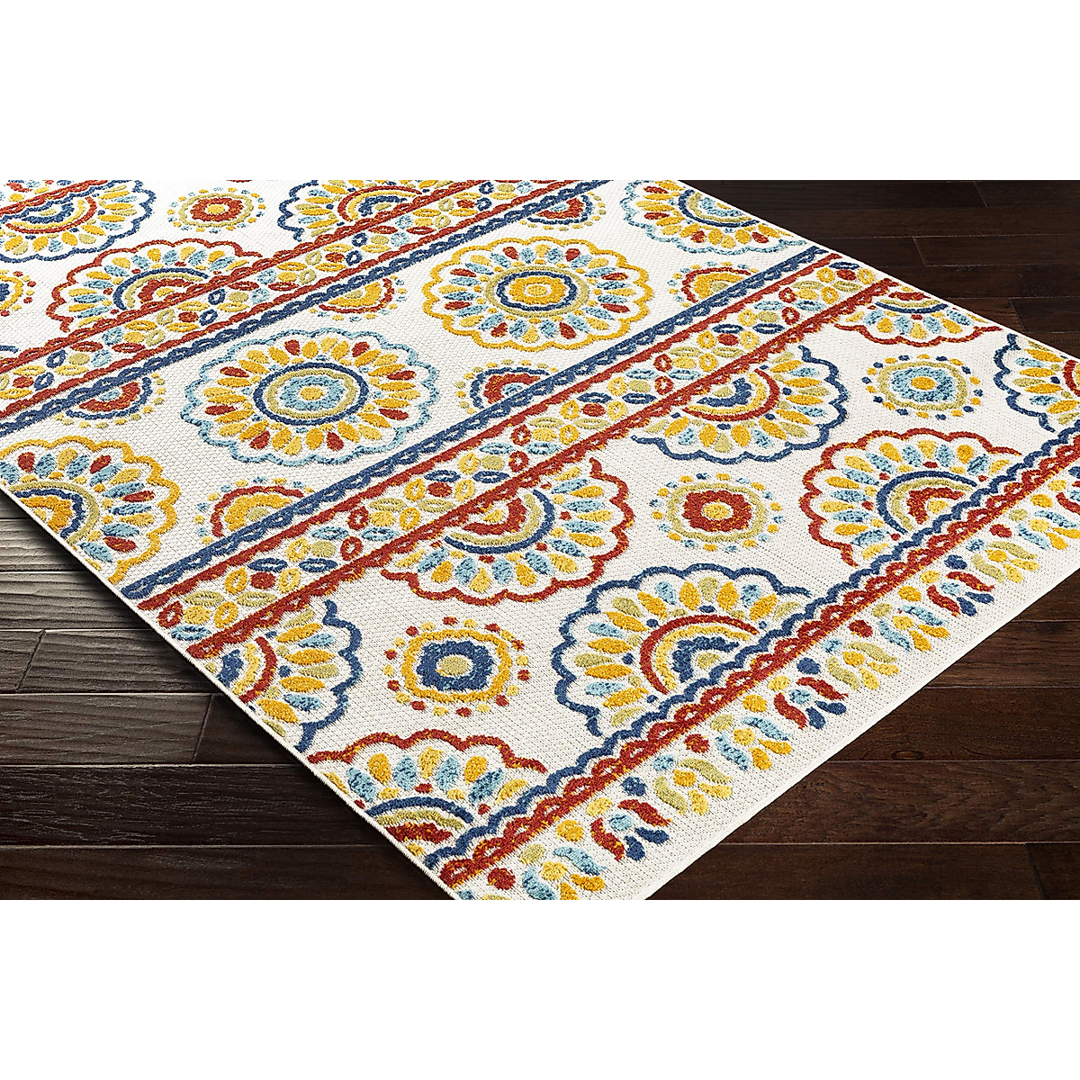 Livabliss Magnhild Bohemian Outdoor Area Rug,2' x 3', Orange