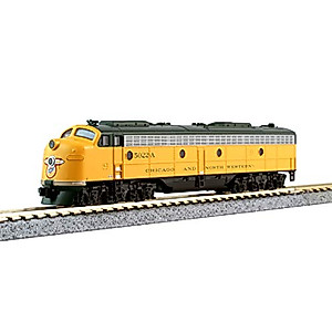 Kato USA Model Train Products N C&NW EMD E8A and Pullman Bi-Level 400" Train 6-Unit Set