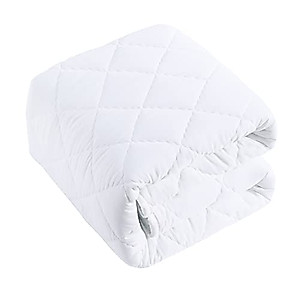 BEDSUM 100% Brushed Microfiber Down Alternative Toddler Comforter, Ultra Soft Lightweight and Warm Breathable Crib Quilted Blanket for Nursery Stroller Bed, 39x47 Inches, White