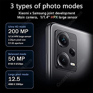 Xiaomi Redmi Note 12 Pro+ Plus 5G (256GB + 8GB) Factory Unlocked 6.67" 200MP Triple Camera (Only 4G Tmobile/Tello/Mint USA Market) + Extra (w/Fast Car Charger Bundle) (White Porcelain)