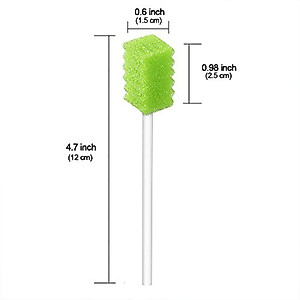 (50 Pack) Disposable Oral Swabs, Sterile Dental Sponge Swabsticks Unflavored for Mouth & Gum Cleaning