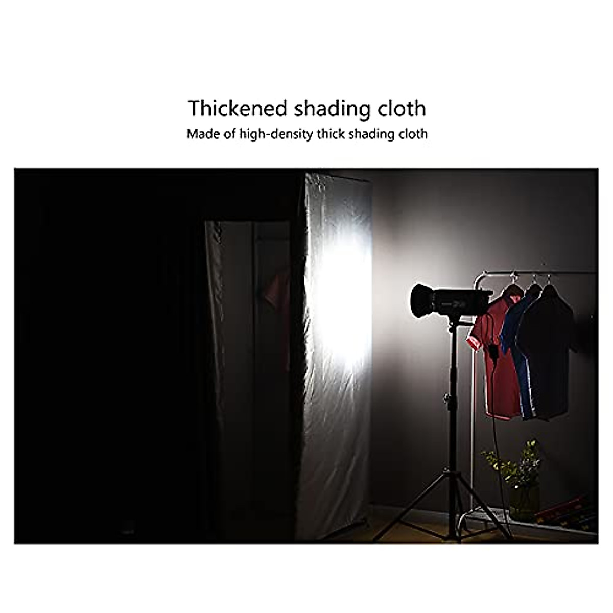 MORN Fitting Room, 43x43x78 inch Clothing Store Changing Room, Strong Shading, Better Privacy Protection Fitting Room-Easy to Assemble, Clothing Store, Private Space (Black) ( Color : Black )