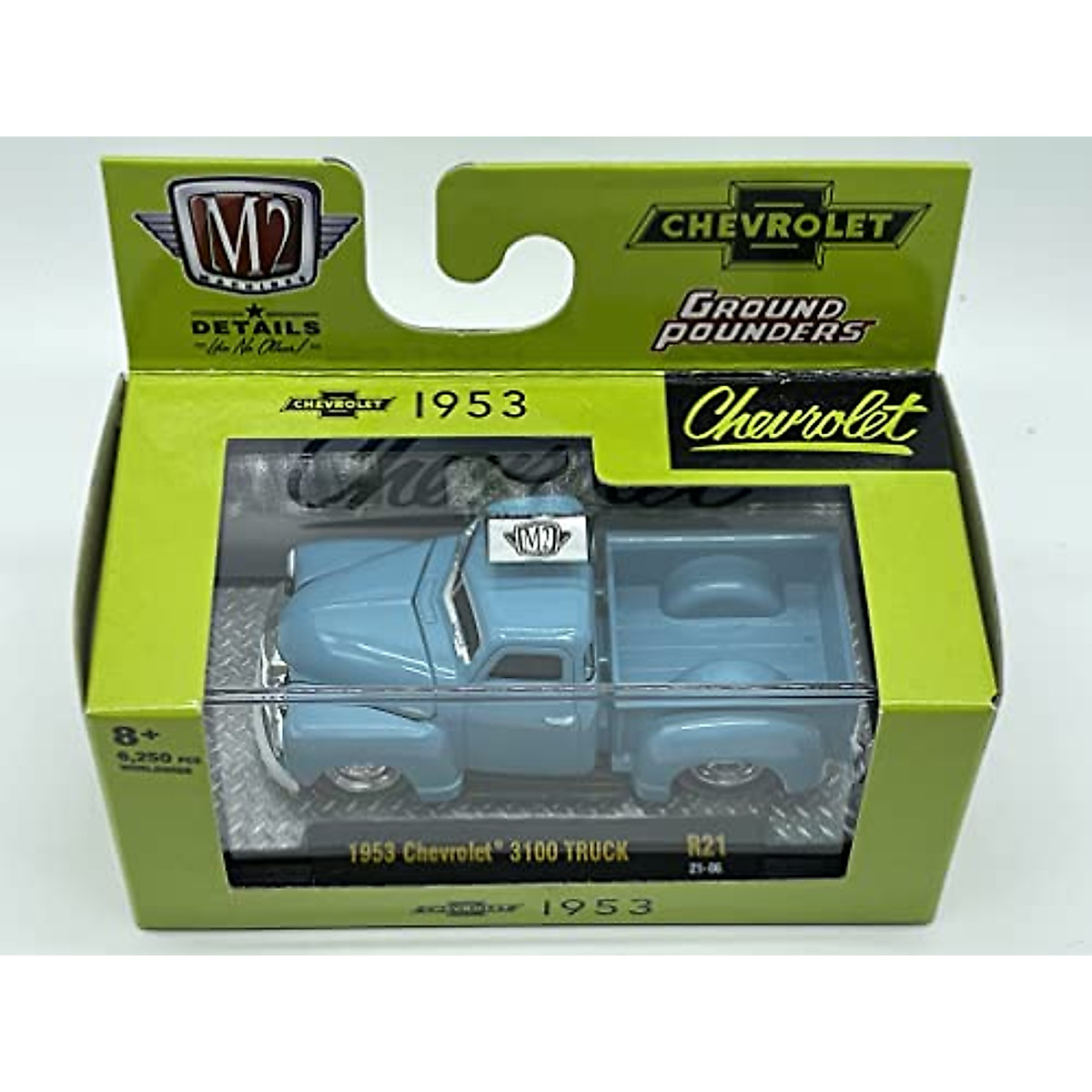 M2 Machines Ground Pounders 1953 Chevy 3100 Truck 1:64 Scale R21 21-06 Teal by M2 Collectible Details Like NO Other! 1 of 6250