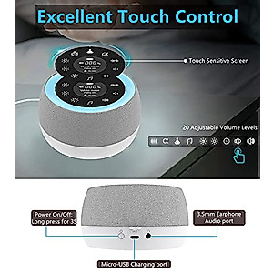 [2 in 1] White Noise Machine, Sleep Sound Machine with 7 Colors Night Light, 32 Soothing Sounds, Built-in Battery & Headphone Jack, Portable Sound Machine for Sleeping Baby, Adult and Sound Therapy