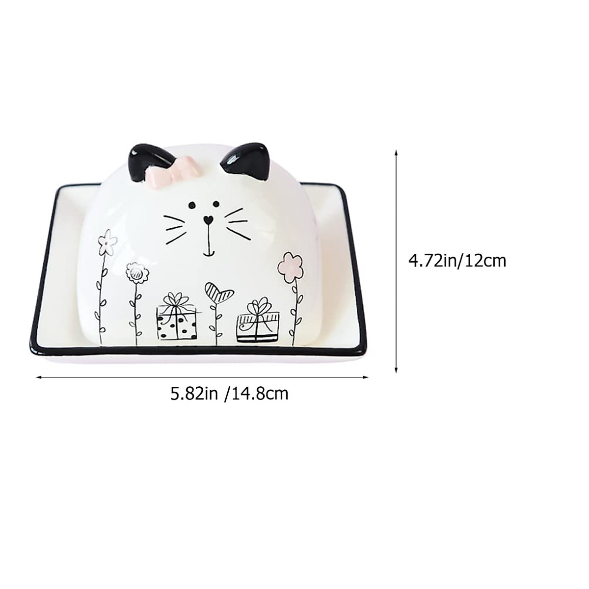 Hemoton Butter Holder Butter Box Clamshell Dish Household Ceramics Cheese Dish