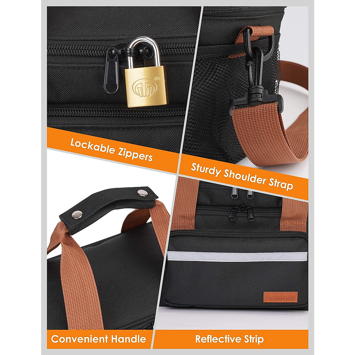 heouvo Medicine Storage Bag, Lockable Pill Bottle Organizer Box, Empty First Aid Kits Bag Portable EMT Basic Bag for Fish Oil Vitamins Emergency Medications Travel & Home Use