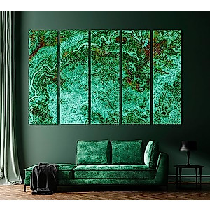 Emerald Green Marble Canvas Print 3 Panels / 36x24 inches
