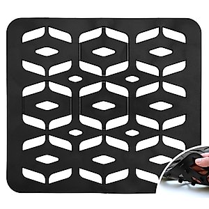 S&T INC. Sink Protectors for Kitchen Sink, Mat Cushions Dishes and Protects Sinks from Damage, Raised Design, Black, 12.75 Inch x 11.25 Inch, 1 Pack