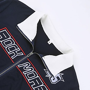 XPONNI Zip Up Jacket Blokecore Clothes Lightweight Trendy Y2k Cropped Jacket Women (S)