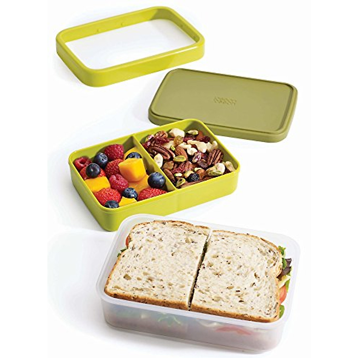 Joseph Joseph 81031 GoEat Compact 2-in-1 Lunch Box, Green