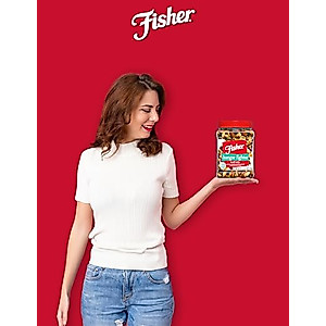 Fisher Snack Hunger Fighter Trail Mix, 38 Ounces, Peanuts, Almonds, Dried Sweetened Cranberries, Soy Nuts