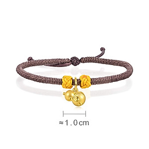 CHOW SANG SANG Cultural Blessings 999 24K Solid Gold Gourd (Wulu) Auspicious Blessing Bracelet for Women 92058B | 8.6 Inches, (22 CM)