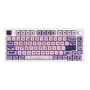 EPOMAKER Butterfly 121 Keys PBT Keycaps, MDA Profile Dye Sublimation Keycaps Set, for Mechanical Gaming Keyboard, Compatible with Cherry Gateron Kailh Otemu MX Structure