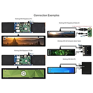 Waveshare 11.9inch Capacitive Touch Screen LCD Compatible with Raspberry Pi 5/4B/3B+/3A+/2B/B+/A+/Zero/Zero W/WH/Zero 2W CM3+/4 320×1480 Resolution HDMI IPS Supports Jetson Nano/Windows