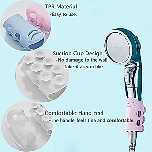 JZMYXA Suction Cup Shower Head Holder 6 Pack, Shower Head Holder Without Drilling Adhesive Mount, Shower Head Shelf for Kid Adult