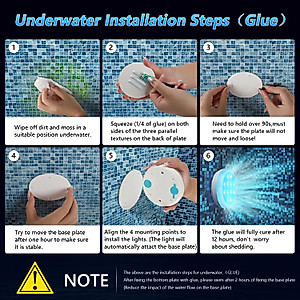 QOLNBY Pool Lights, Rechargeable Submersible LED Lights, IP68 Waterproof Underwater Lights,Type-C Floating Lights with RF Remote Control 200 ft, Magnets, Suction Cups for Bathtub,Pond,Party-1 Pack