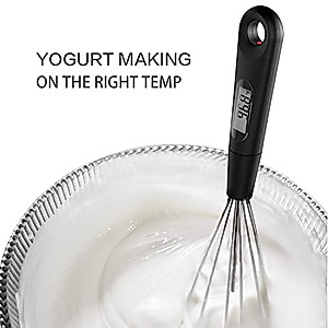 Iqidot Stainless Steel Wire Whisk & Digital Instant Read Thermometer can be Hot Chocolates Whisk Thermometer or Digital Candy Thermometer for Icing Creamer, Yogurt, Sauces and Homemade Soup Thicken