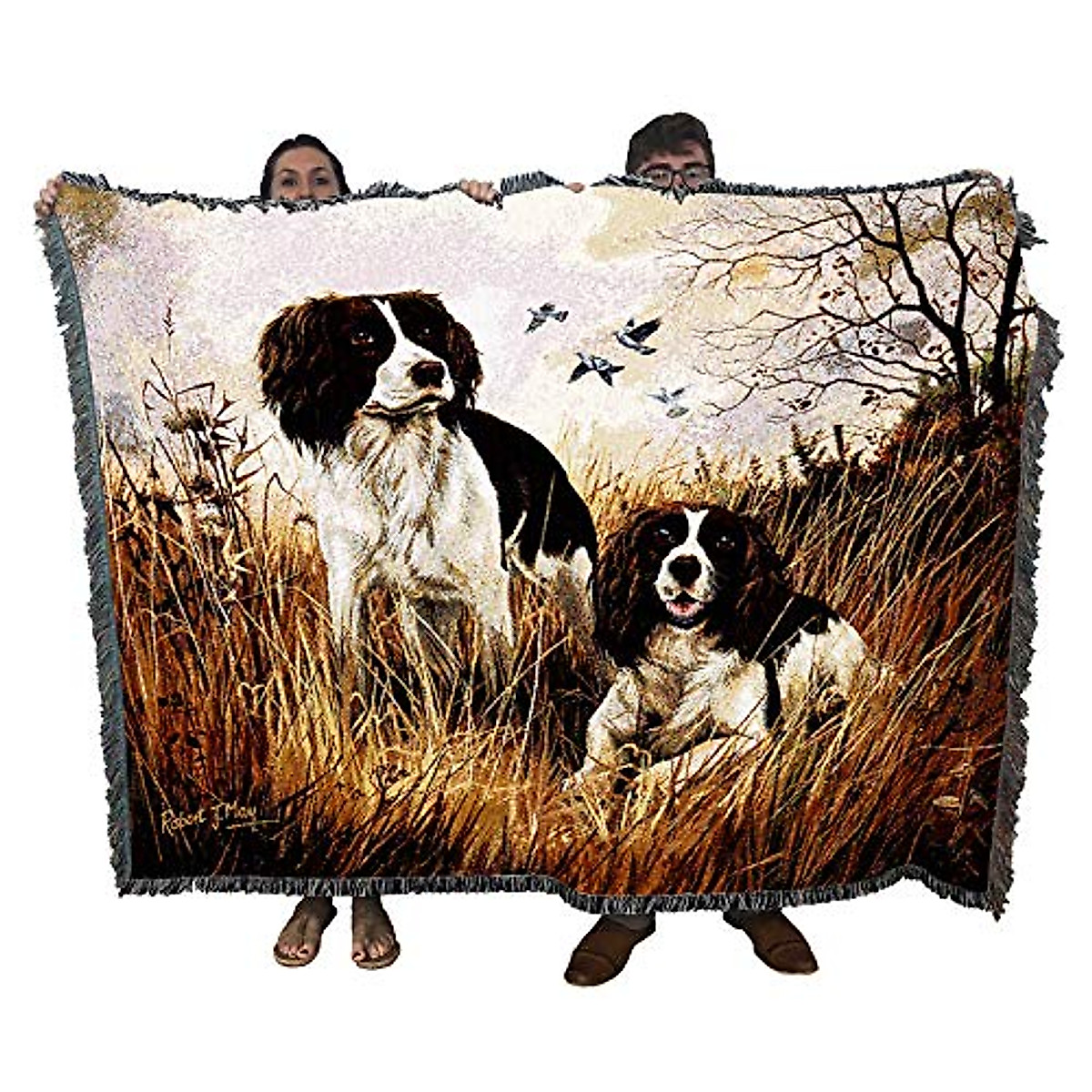 Pure Country Weavers English Springer Spaniel Blanket by Robert May - Gift for Dog Lovers - Tapestry Throw Woven from Cotton - Made in The USA (72x54)