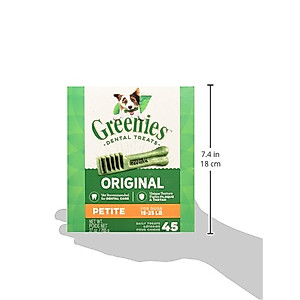 GREENIES Original Petite Natural Dog Dental Care Chews Oral Health Dog Treats, 27 oz. Pack (45 Treats)