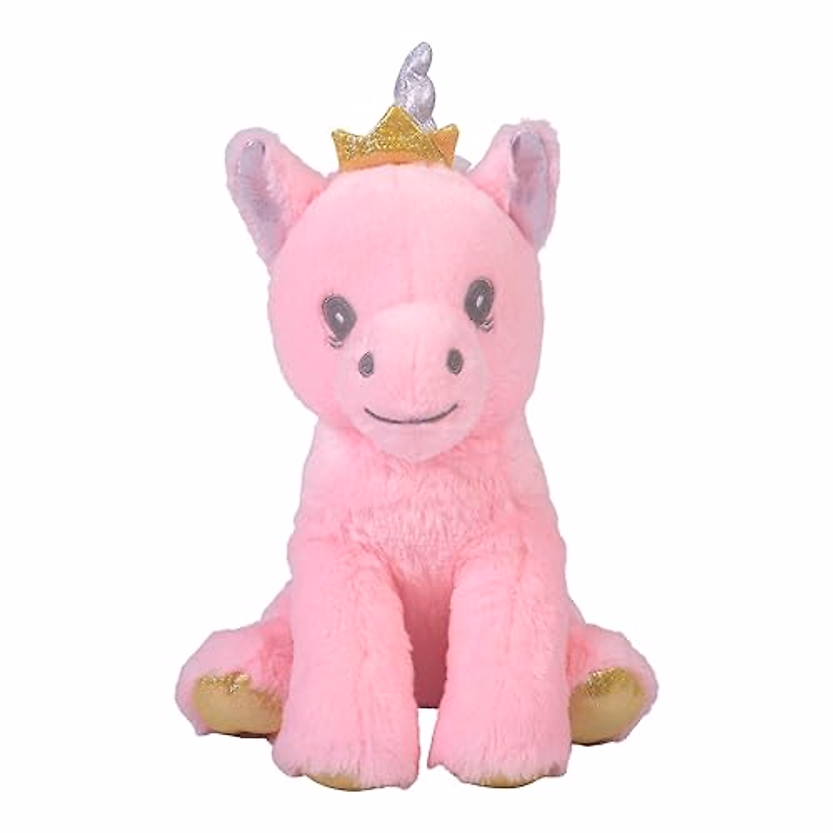 Sammy & Lou Tiara Princess 4-Piece Baby Nursery Crib Bedding Set for Girls, Includes Quilt, Fitted Crib Sheet, Crib Skirt, and Plush Toy