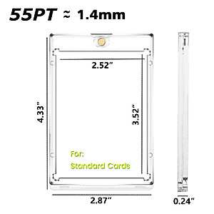 LRANFOW 6 Pack 55pt Magnetic Trading Card Holder Hard Card Case with UV Resistant for Cards