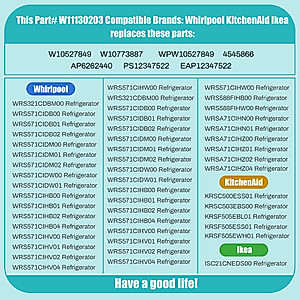 Upgraded W11130203 Freezer Shelf, Compatible with whirlpool Refrigerator WRS571CIHZ WRS571CIHZ04 WRS571CIHZ01 Freezer Glass Shelf, Replacement W10527849 W10773887 AP6262440 PS12347522 4545866