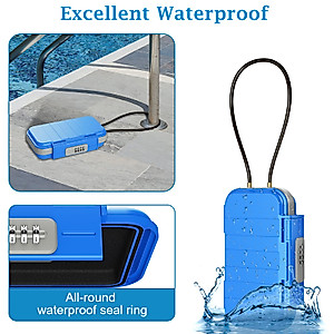 AMIR Portable Safe Box, Combination Security Case LockBox with Code, Waterproof Anti-Theft Mini Travel Safe Lockbox with Removable Chain, Portable Lock Box for Car Dorm Beach Hotel Personal Items Safe