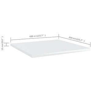 [Fast Sending] Floating Shelves Replacement board,Wall Shelf for Living Room, Bathroom, Kitchen Storage and DecorReplacement board Bookshelf Boards 8 pcs High Gloss White 15.7"x15.7"x0.6" Chipboard