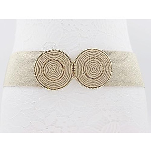 ZAHSY Elastic Belt Cinch Waistband for Lady Belt Waist Sealing Retro Belts for Women Dresses Wide Elastic Belts for Women Belts Elastic Gold