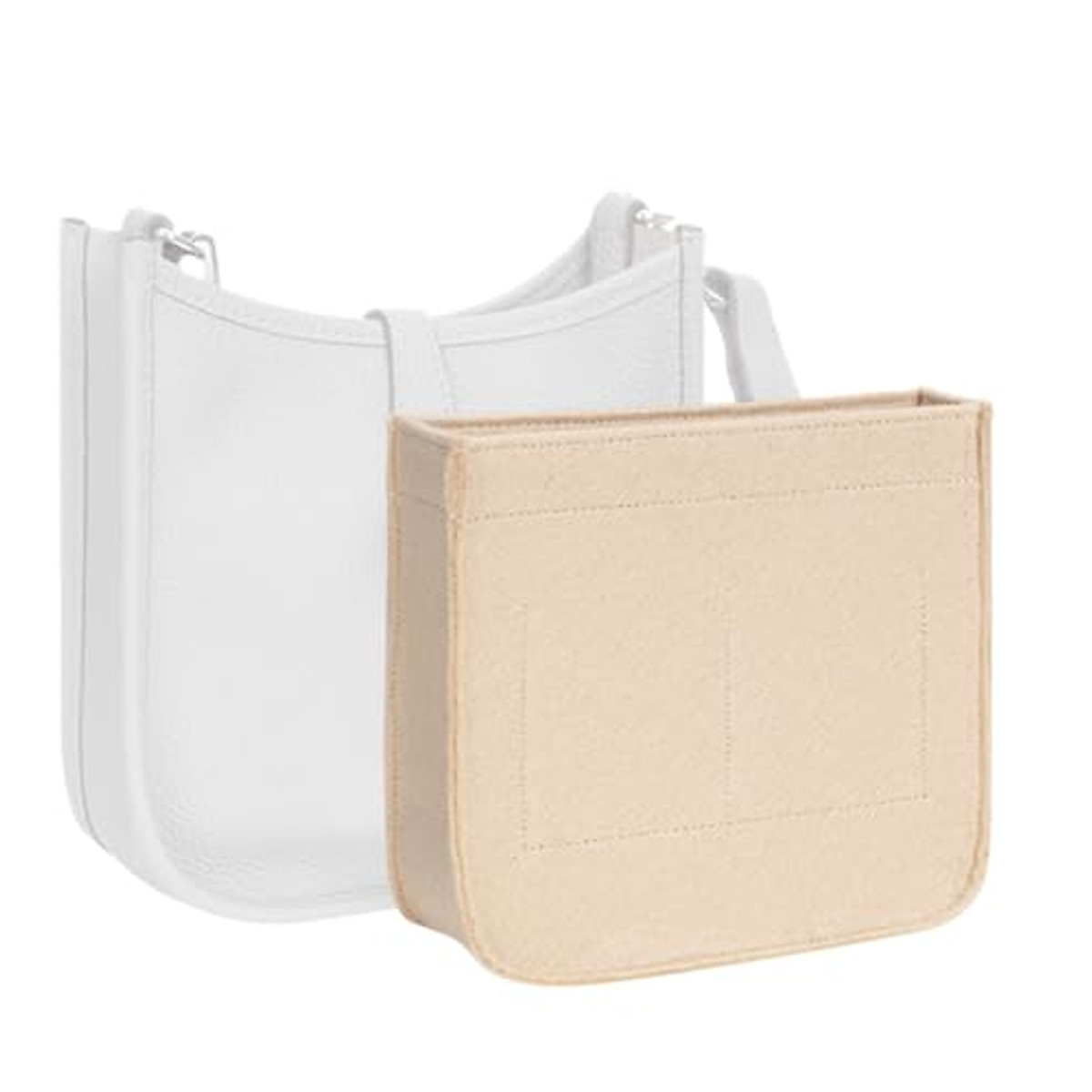 Lckaey Purse Insert Organizer for Evelyne 16 mini Bags TPM Insert- Handbag Organizer-1003Khaki-S