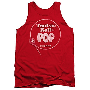 Tootsie Roll Tootsie Roll Pop Logo Unisex Adult Tank Top for Men and Women, Large Red
