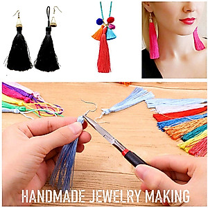 MSCFTFB 120 Pieces 5inch Silk Floss Tassels with Hang Loops Mini Tassels Mala Tassel Kits for Bookmarks Earring Dreamcatcher Jewerly Making Belt Clothing Curtain Decorations (Navy)