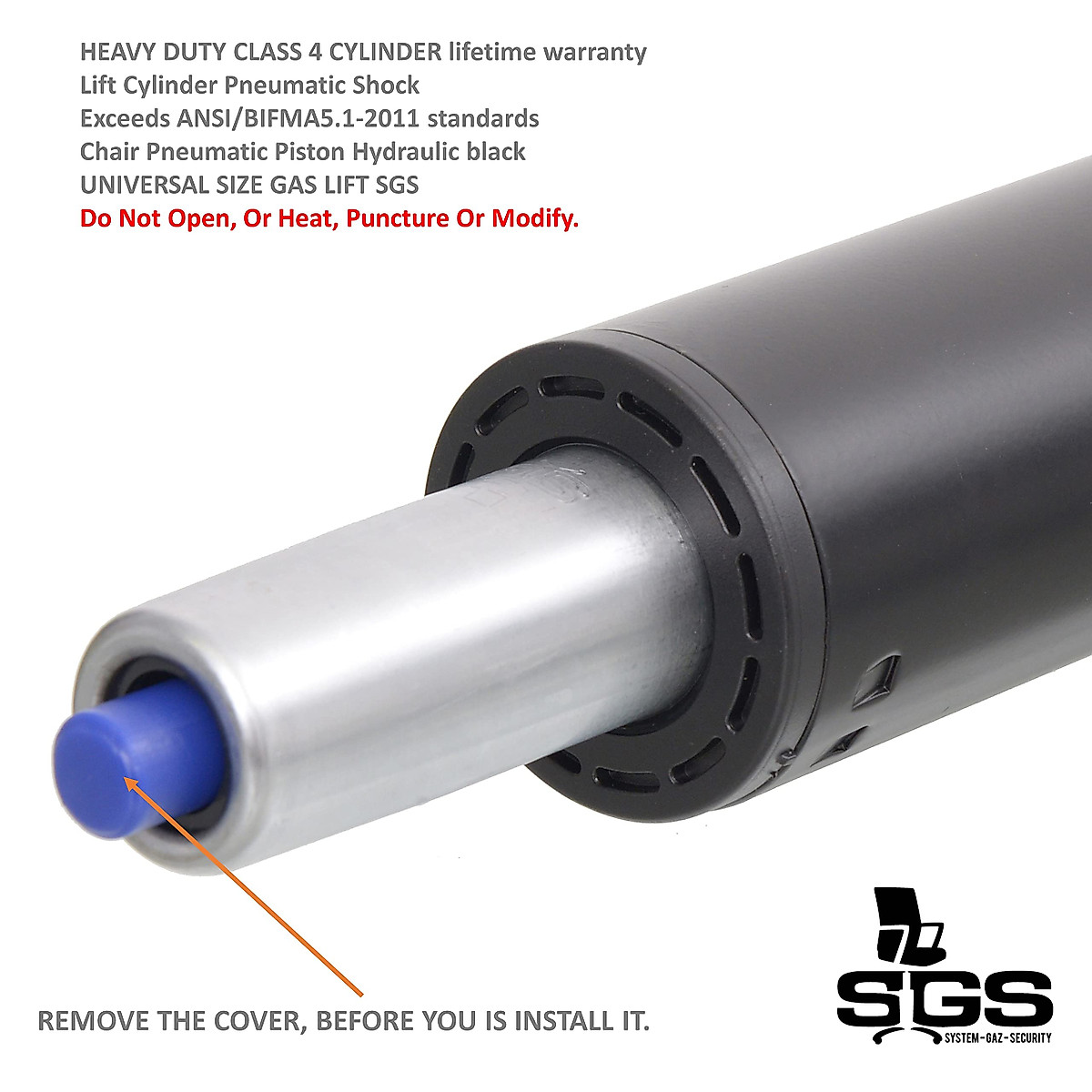 SGS-Office Chair Cylinder Replacement Parts-6 Inches-Tall Person-Gas Lift with Standard Diameters-Hydraulic Pneumatic Piston Can Be Used for Desk Chairs, Executive, Computer Chairs