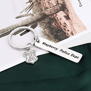 FAADBUK Funny Andy Griffith Show Keychain Mayberry Police Department Jewelry Andy Griffith Show Lover Gift For Friend Family (Mayberry K-S)