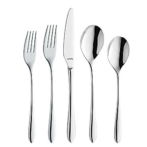 Amefa Cuba 20-piece Premium 18/10 Stainless Steel Flatware Set, High Gloss Mirror Finish, Silverware Set Service for 4, Dishwasher Safe, Rust resistant Cutlery.