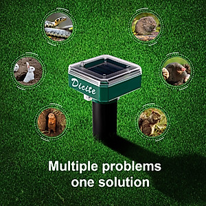 Solar Mole Repellent, 10 Pack Ultrasonic Mole Repellent Solar Powered, Waterproof Vole Gopher Repellent for Garden & Yard (Green)