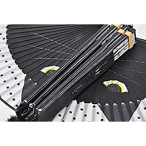 Amajiji Women Lovely Black Cat Folding Silk Fan Handheld Fan for Wedding, Dancing, Church, Party, Gifts (Black)
