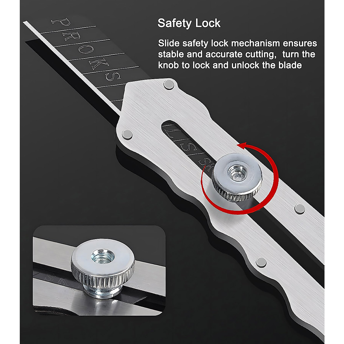 Box Cutter, 2 Pack Stainless Steel Utility Knife, Heavy Duty Box Cutter with 20PCS Replaceable Blades (18mm Wide), Multi-purpose Utility Knives, Retractable Box Cardboard Cutter for Carpet, Craft, DIY