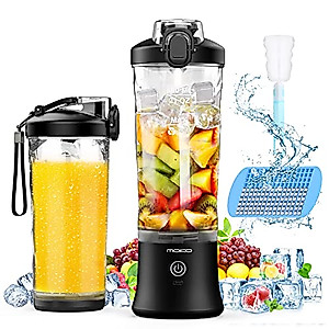 ＭoKo Portable Blender, 270 Watt Personal Blender for Shakes and Smoothies,21OZ Personal Blender USB Rechargeable with 6 Blades, BRA Free, Smoothie Blender for Kitchen Sports Travel and Outdoors,Black