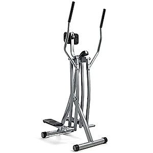 Sunny Health & Fitness SF-E902 Air Walk Trainer Elliptical Machine Glider w/LCD Monitor, 220 LB Max Weight and 30 Inch Stride