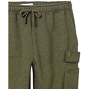 Amazon Essentials Cargo Sweatpants for Men - Fleece Jogger, Olive Heather, Medium