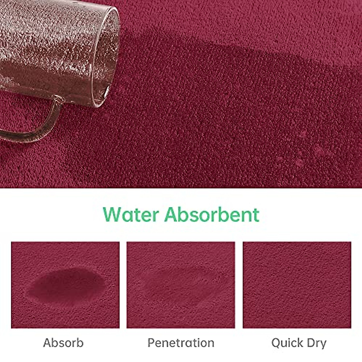 Small Memory Foam Bathroom Mats 17 "X 24" Non Slip 0.7" Extra Thick Super Absorbent Bath Rugs Carpet Super Cozy Quick Dry Machine Wash Red