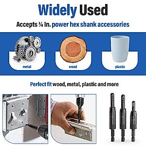 Apopip CC2430 Self Centering Drill Bit Assorted Set Fit for Bosch, Spring Loaded 3-Piece Clic-Change 1/4 in Hex Shank for Fast Bit Changes 3/32", 7/64", 1/8"