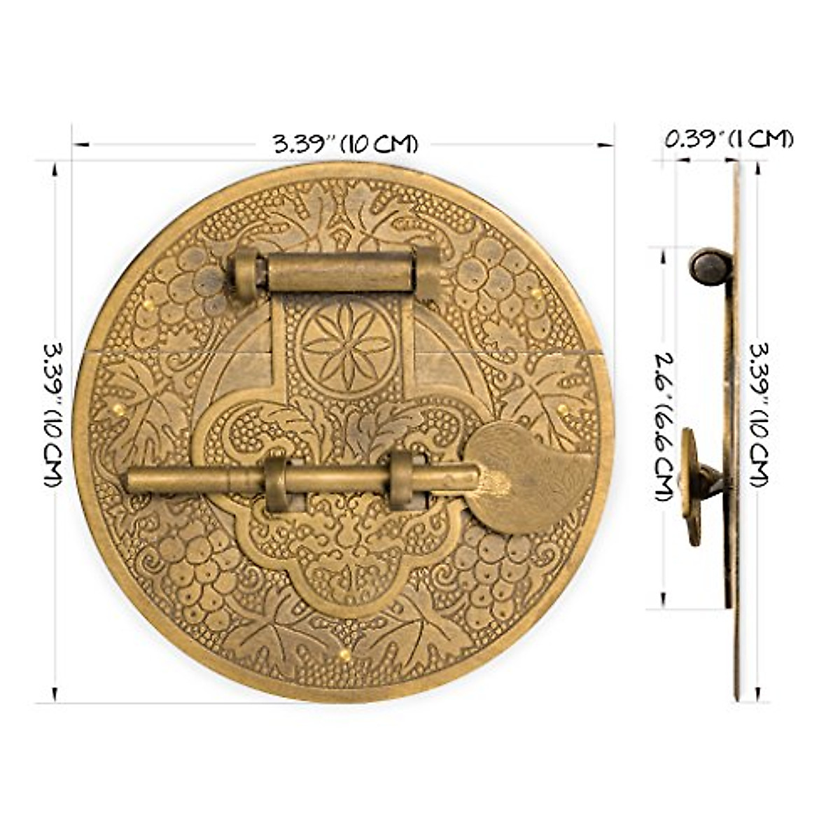 Hardware Philosophy Longevity Brass Plate Chest Box Latch Decorative Hardware 4"