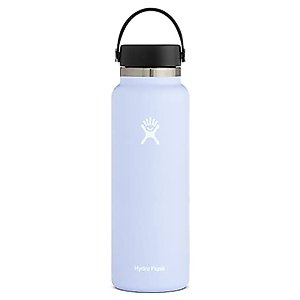 Hydro Flask 40 oz. Water Bottle - Stainless Steel, Reusable, Vacuum Insulated- Wide Mouth with Leak Proof Flex Cap
