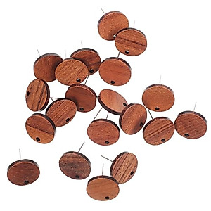 SEWACC 40 Pcs Accessories with Drop Earrings Blank Base Wooden Base Setting Jewlery Tray Earrings Post Jewelry Making Accessories Flat Round Trinket Tray Rectangle Stainless Steel Alloy