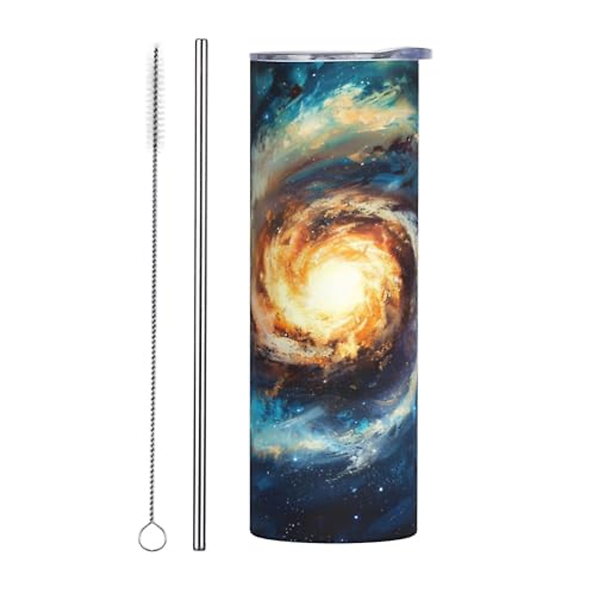 Tangopi Space Cloud Galaxy 20 oz Tumbler with Lid and Straw Insulated Travel Coffee Mug Reusable Spill Proof Coffee Cups Stainless Steel Water Bottle for Hot and Cold Drinks