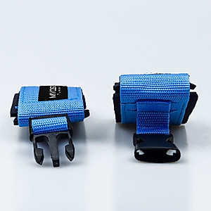 Myosource Kinetic Bands Tumble Pro X Ankle Straps Kit – Cheerleading Standing Tumbling Equipment, Gymnastics Backhandspring Trainer – Includes Flexibility Stunt Stretch Strap – Blue